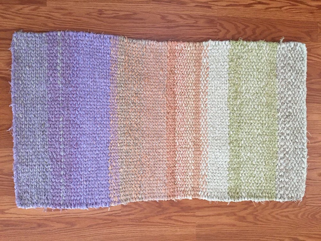 Authentic Handmade Twined Rag Rug-growing in Terra-cotta 23x40 - Etsy
