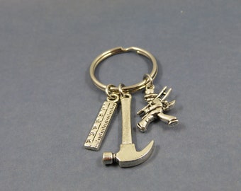 Hammer Keychain VERY SMALL Hammer Keyring Personalized