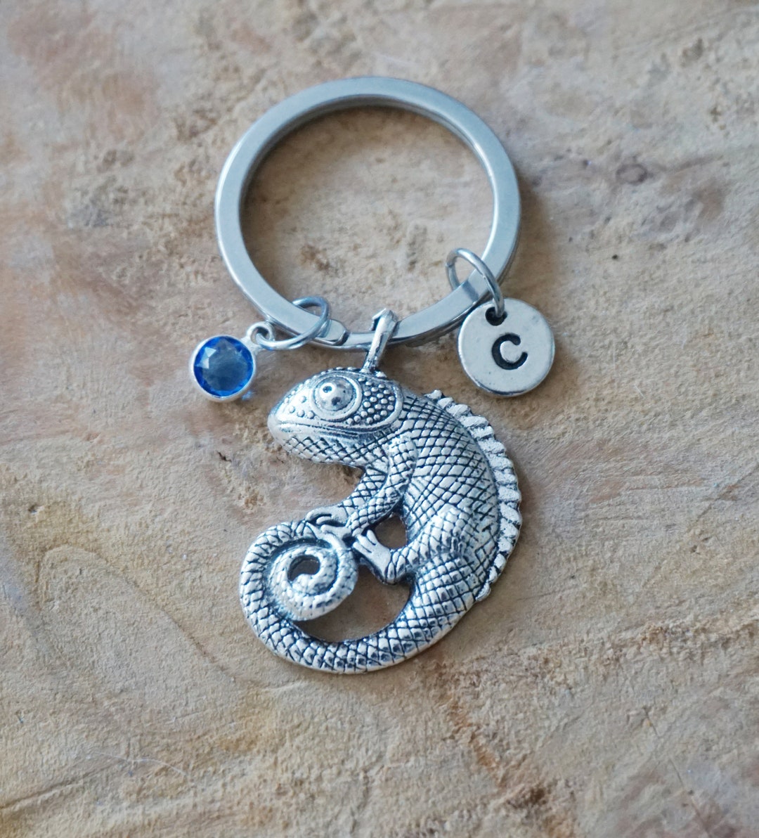 Chameleon Keychain Chameleon Key Ring Reptile Chameleon Iguana Birthday ...