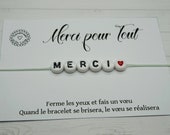 Bracelet Merci personnalisable cadeau personnalisé merci - Etsy France