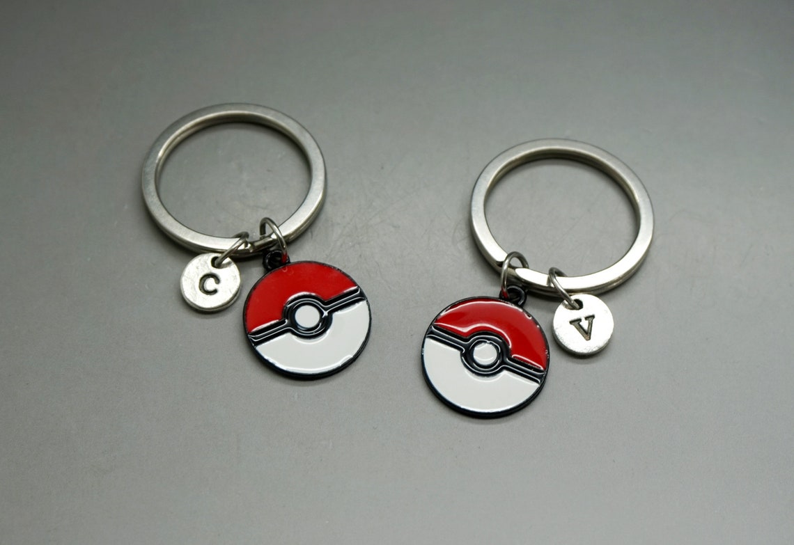 Pokemon keychain couple gift best friend set of two | Etsy