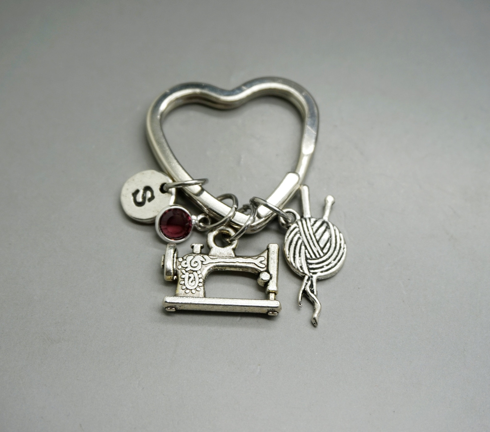 Sewing Machine keychain yarn keychain key door wool sewing | Etsy