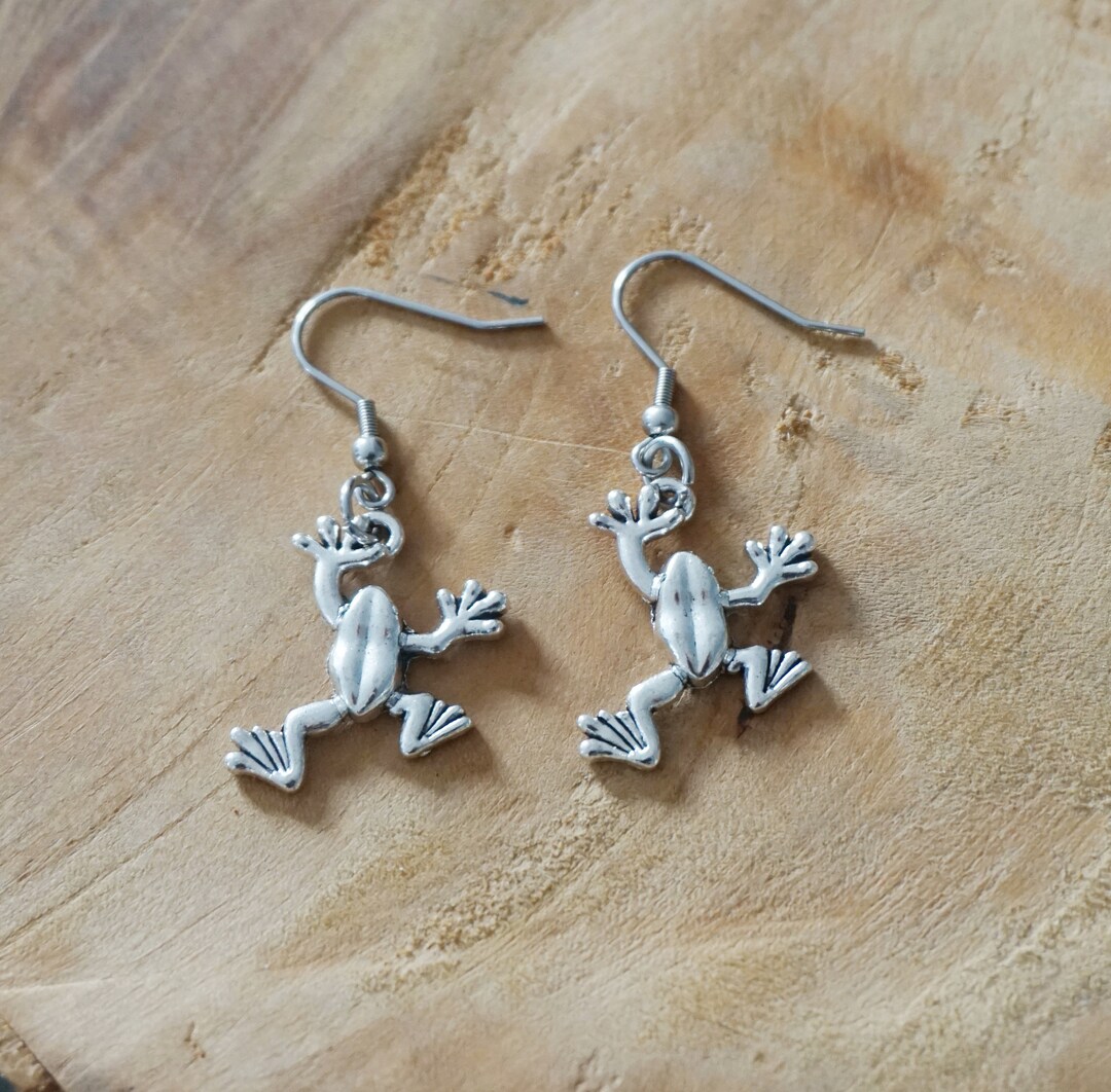 Pendientes de rana joyería de rana pendiente de rana - Etsy España