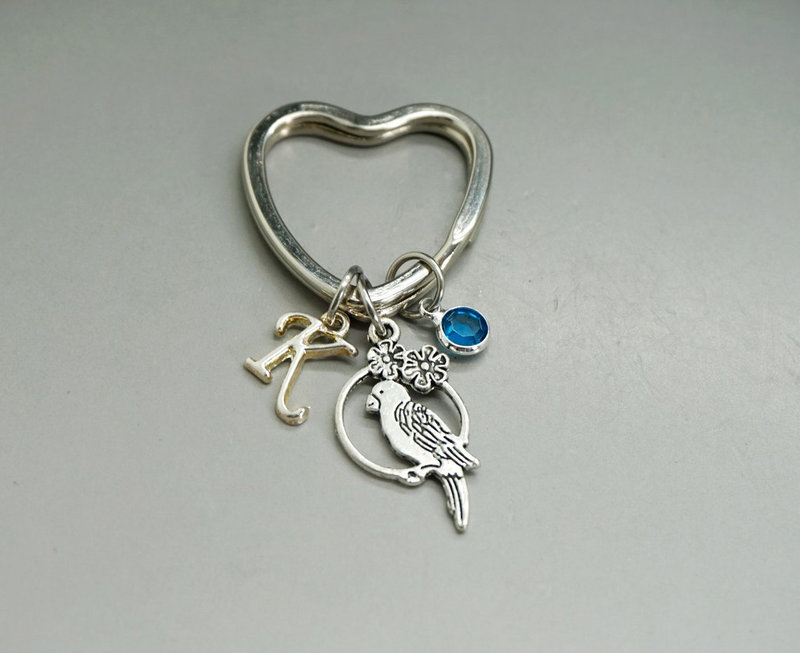 Parrot keychain personalized parrot gift bird keyring | Etsy
