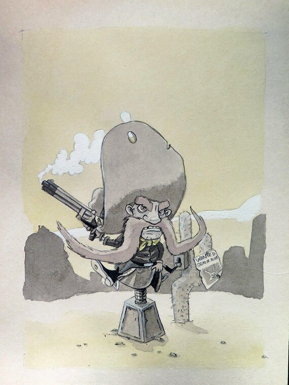 Yosemite Sam Samity Sam watercolor Disney cartoon | Etsy
