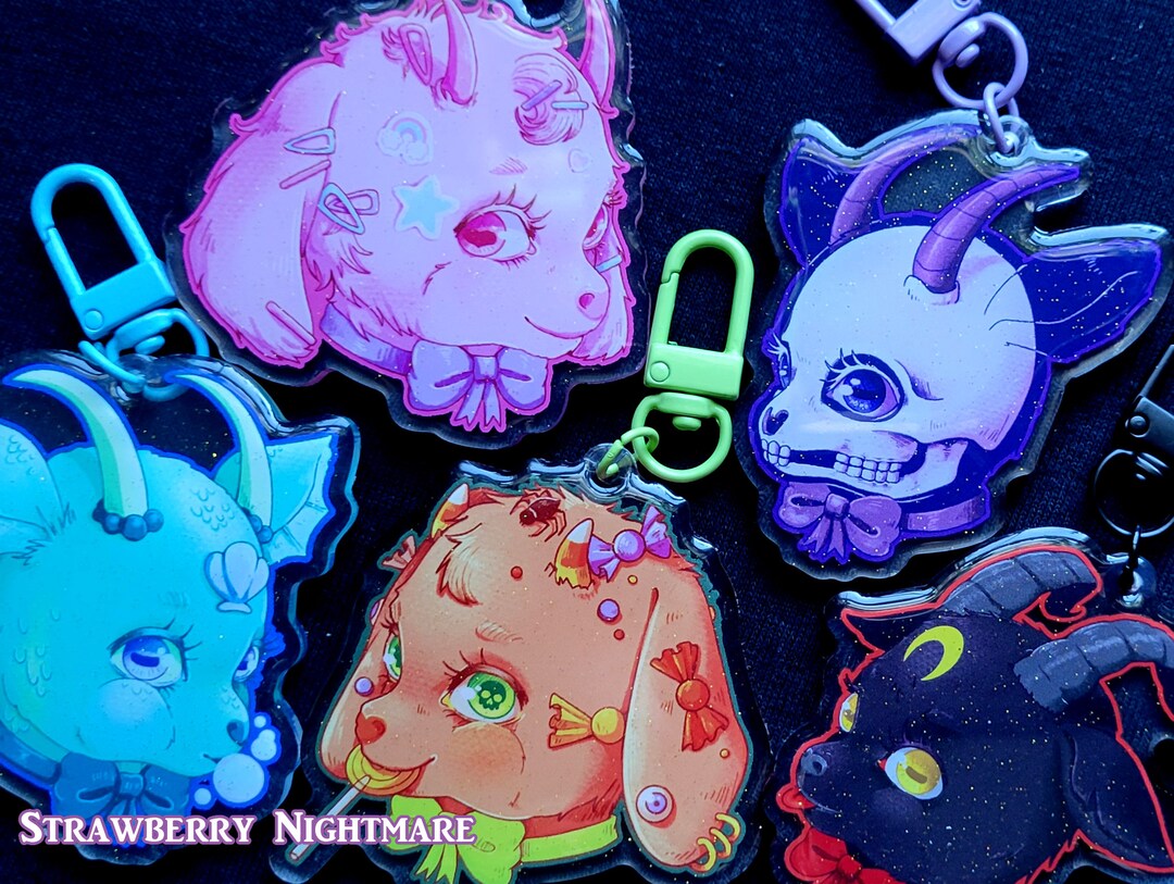 Creepy Cute Goat Keychains - Etsy