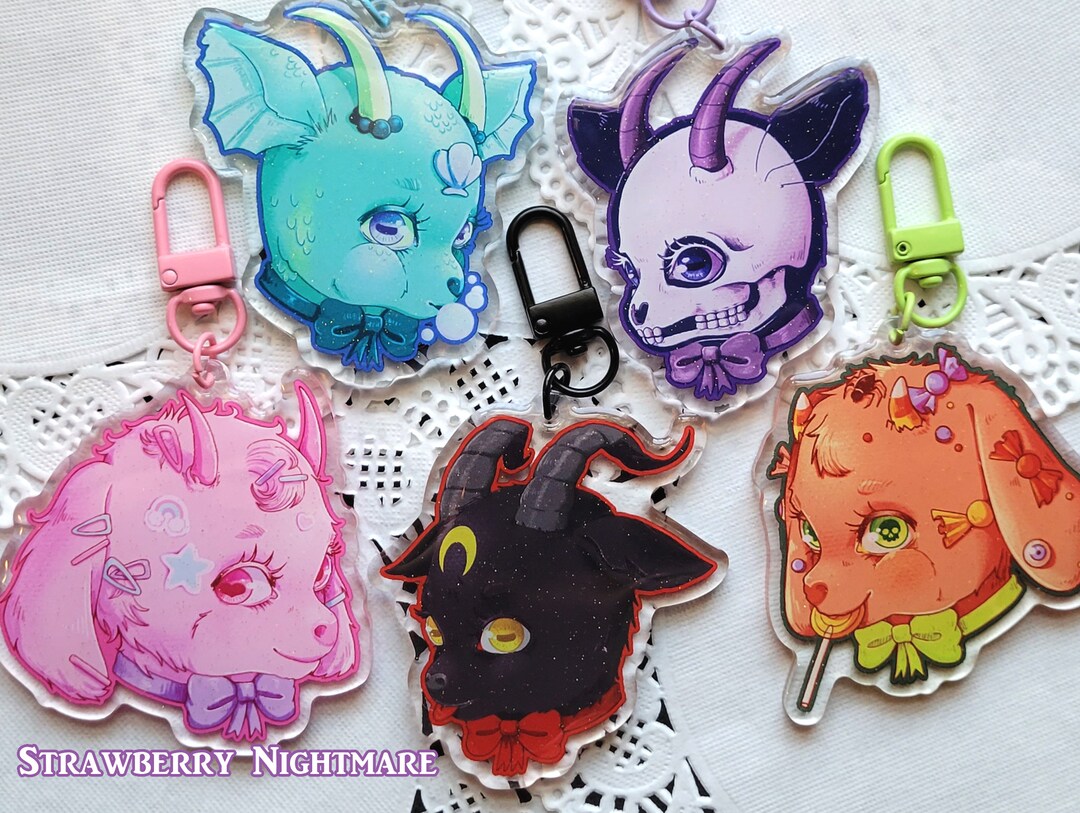 Creepy Cute Goat Keychains - Etsy