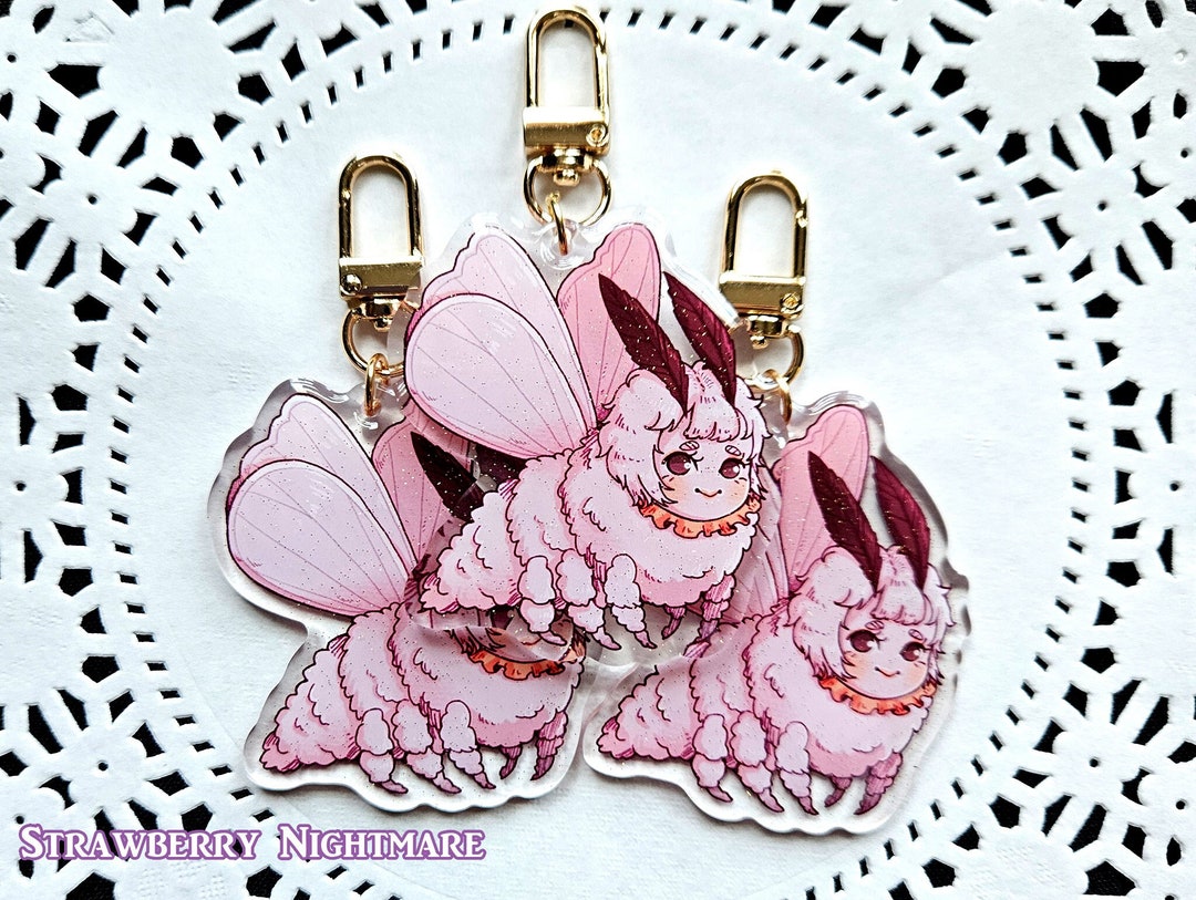 Moth Girl Glitter Keychain - Etsy