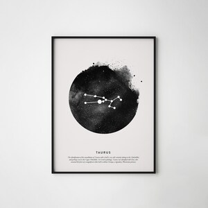 Taurus Constellation Print Constellation Print Taurus Print - Etsy