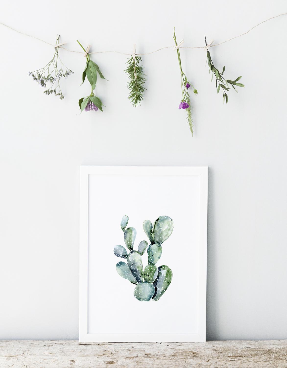 Cactus print Watercolor cactus print Cactus poster | Etsy