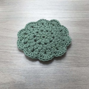 100% Organic Cotton Crochet Coaster - Sage, Sage Coaster, Cotton ...