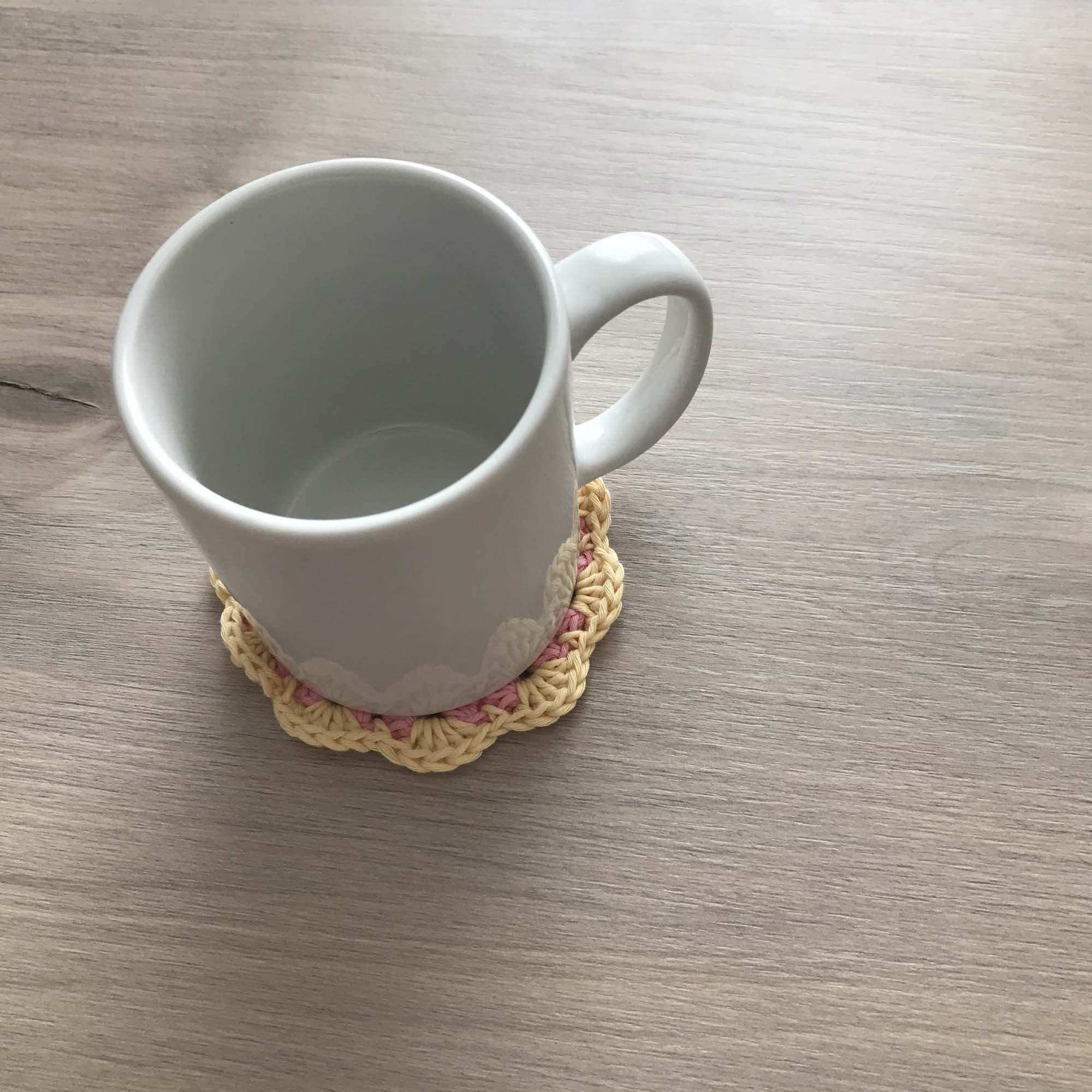 100% Organic Cotton Crochet Coaster Pink Yellow Pink & - Etsy