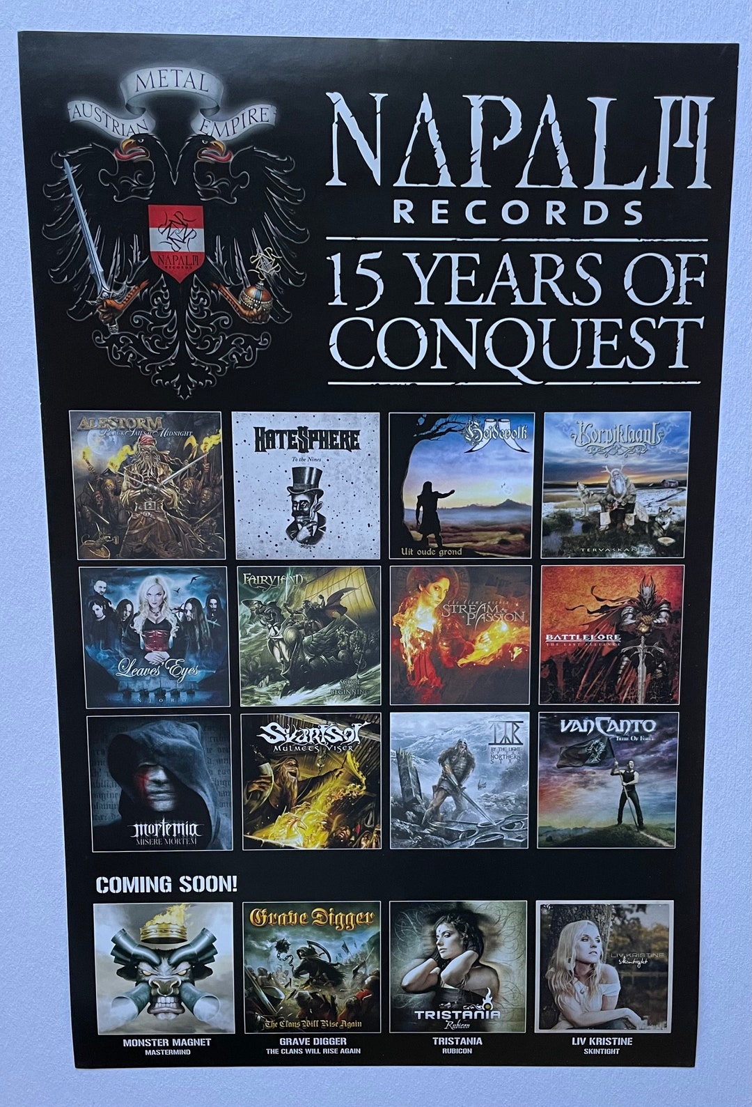 Napalm Records 15 Years of Conquest 11"x17" Double Sided Poster - Etsy