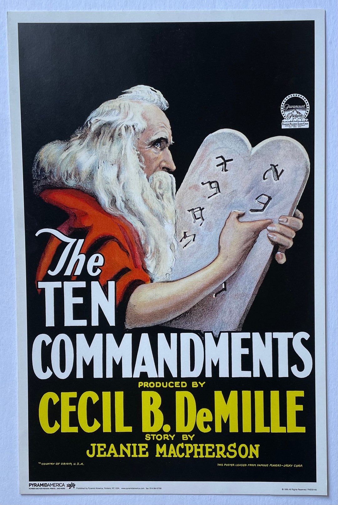 The Ten Commandments Cecil B. Demille 11x17 Poster - Etsy