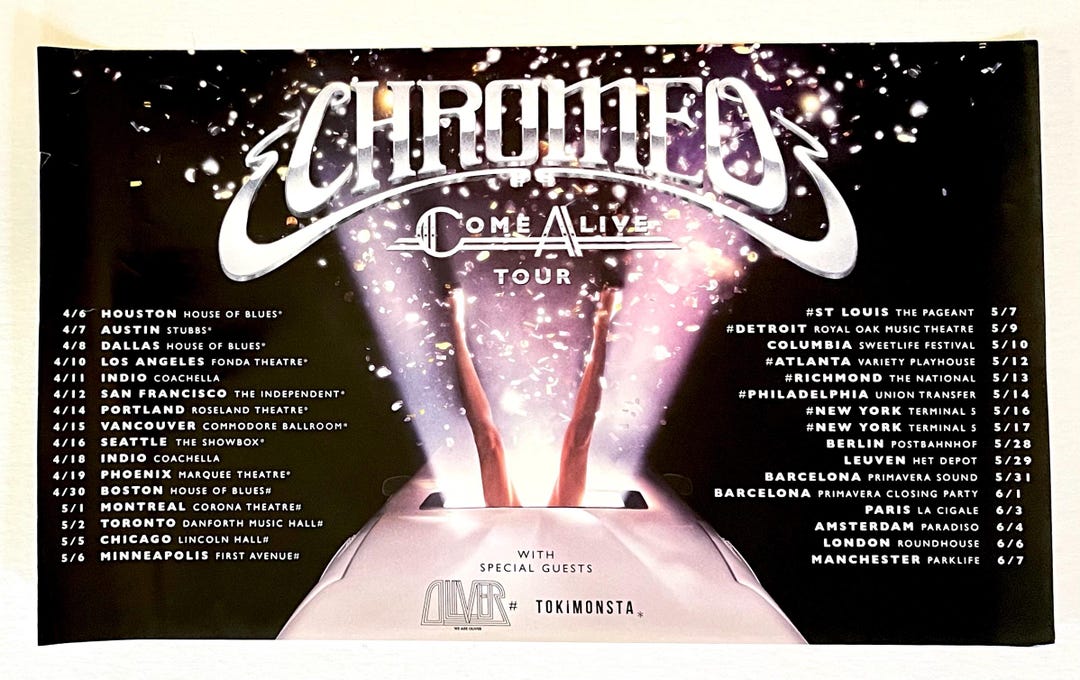 Chromeo: Come Alive Tour Poster - 13"x19" - 2010 - Etsy Canada