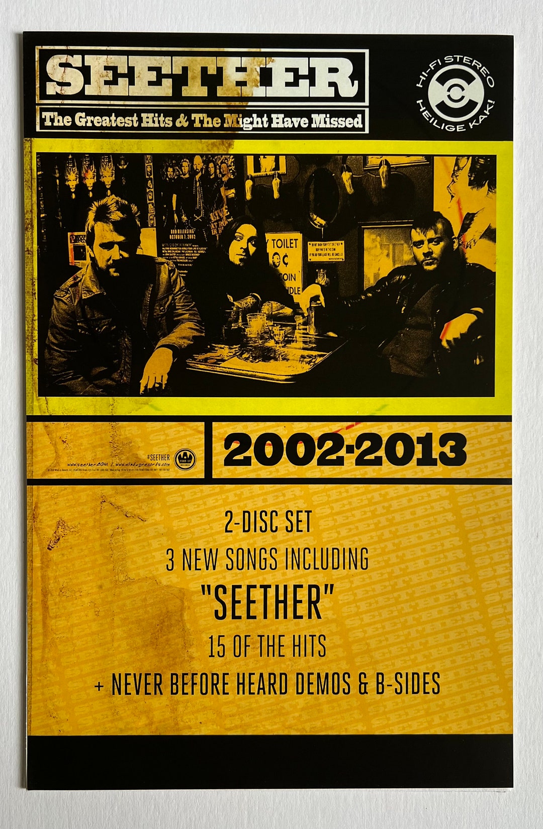 Seether the Greatest Hits & Might Have Missed 11"x17" Double Sided ...