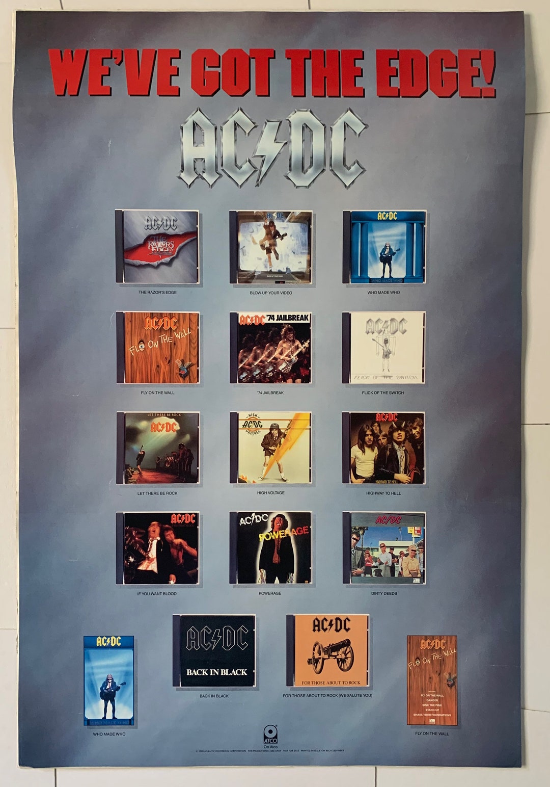 Acdc Weve Got The Edge The Razors Edge Album Covers Poster Etsy