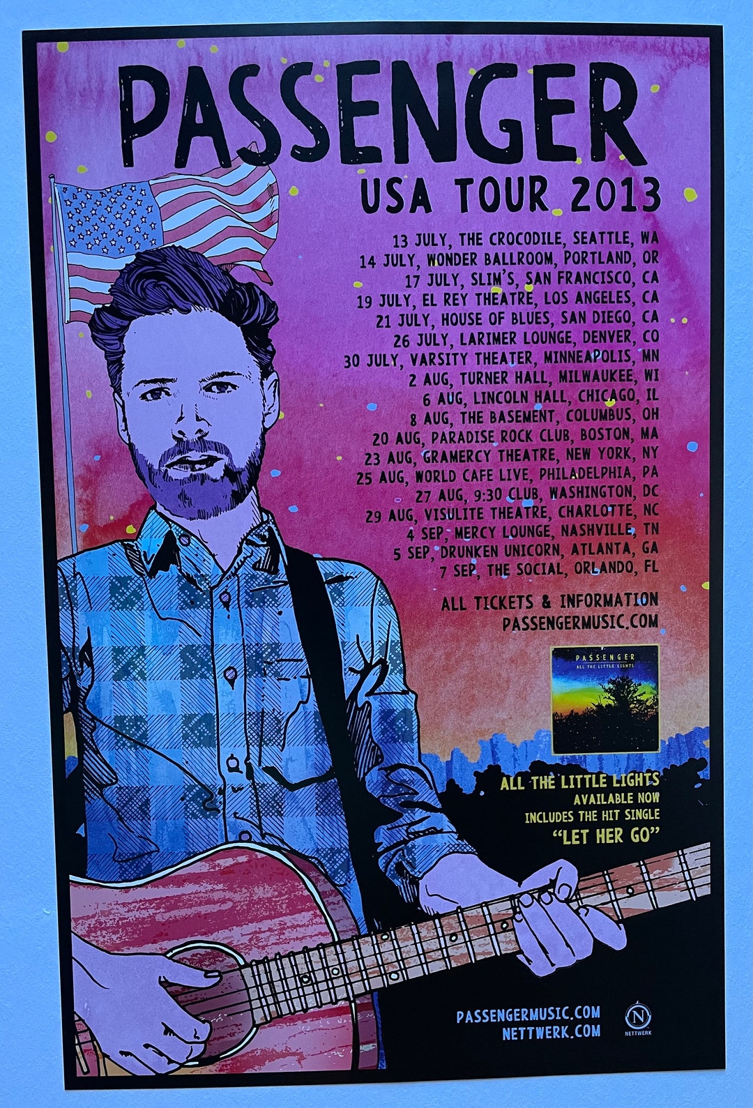Passenger USA Tour 2013 11"x17" Poster - Etsy