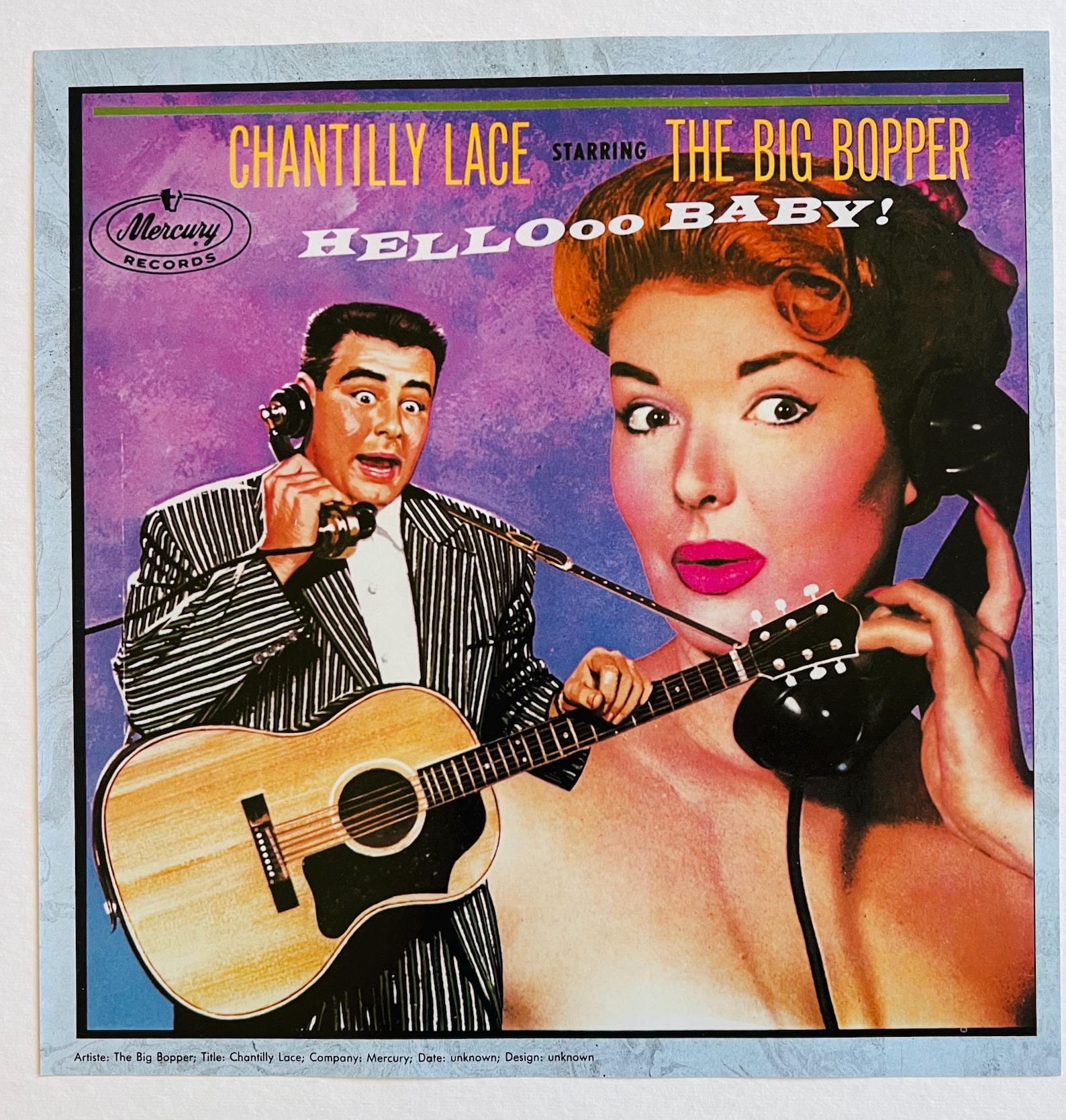The Big Bopper Chantilly Lace Vintage Album Cover Poster - Etsy