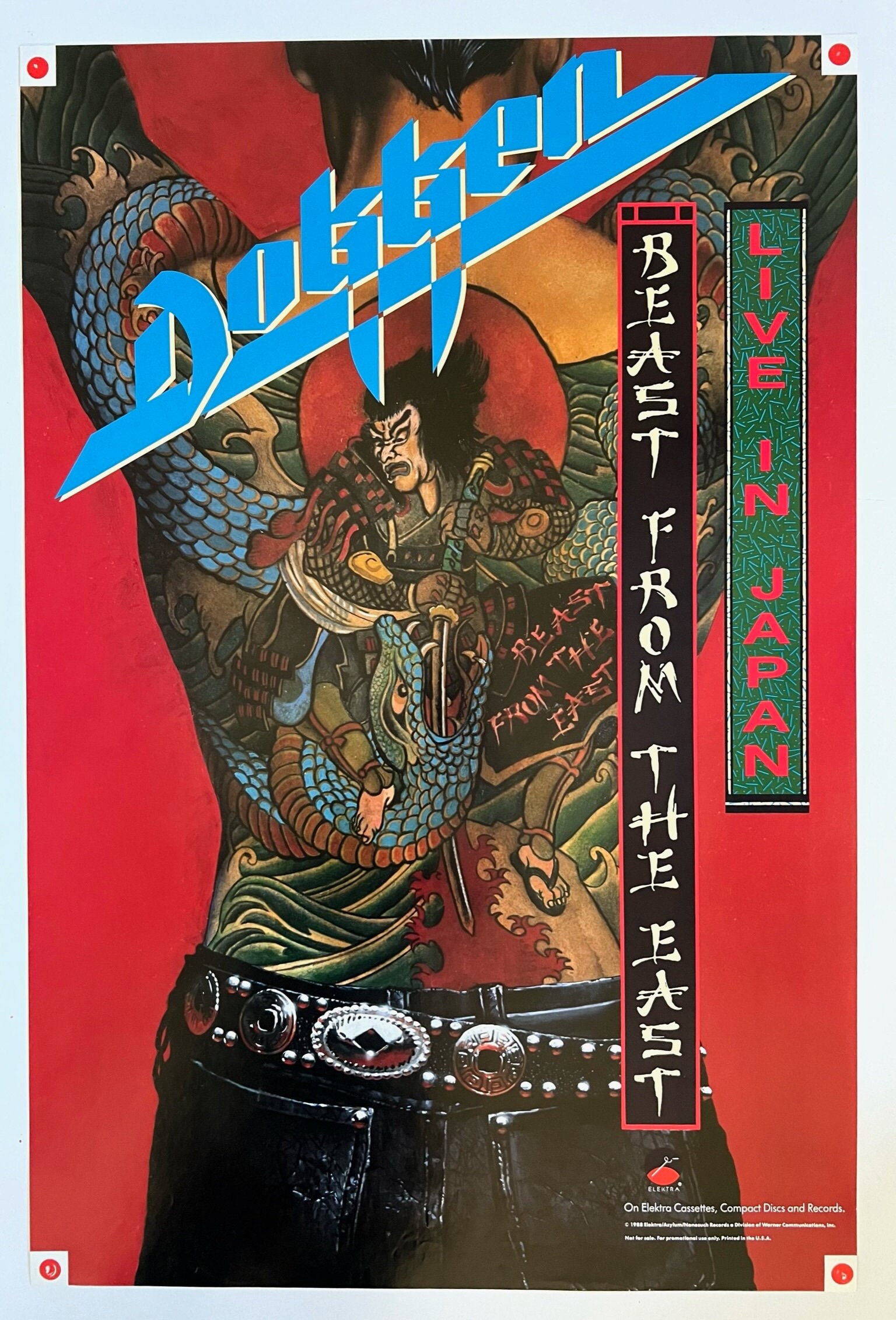 Dokken: Beast From the East Live in Japan Album Poster 1988 - Etsy