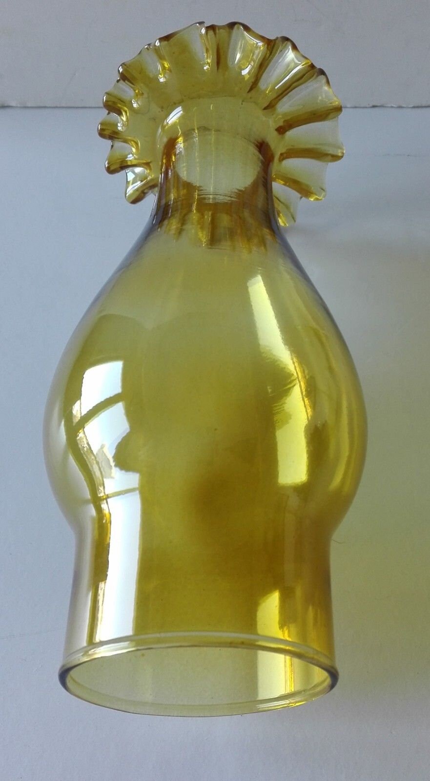 AMBER Glass frill top chimney Electric / Oil lamps 2 | Etsy