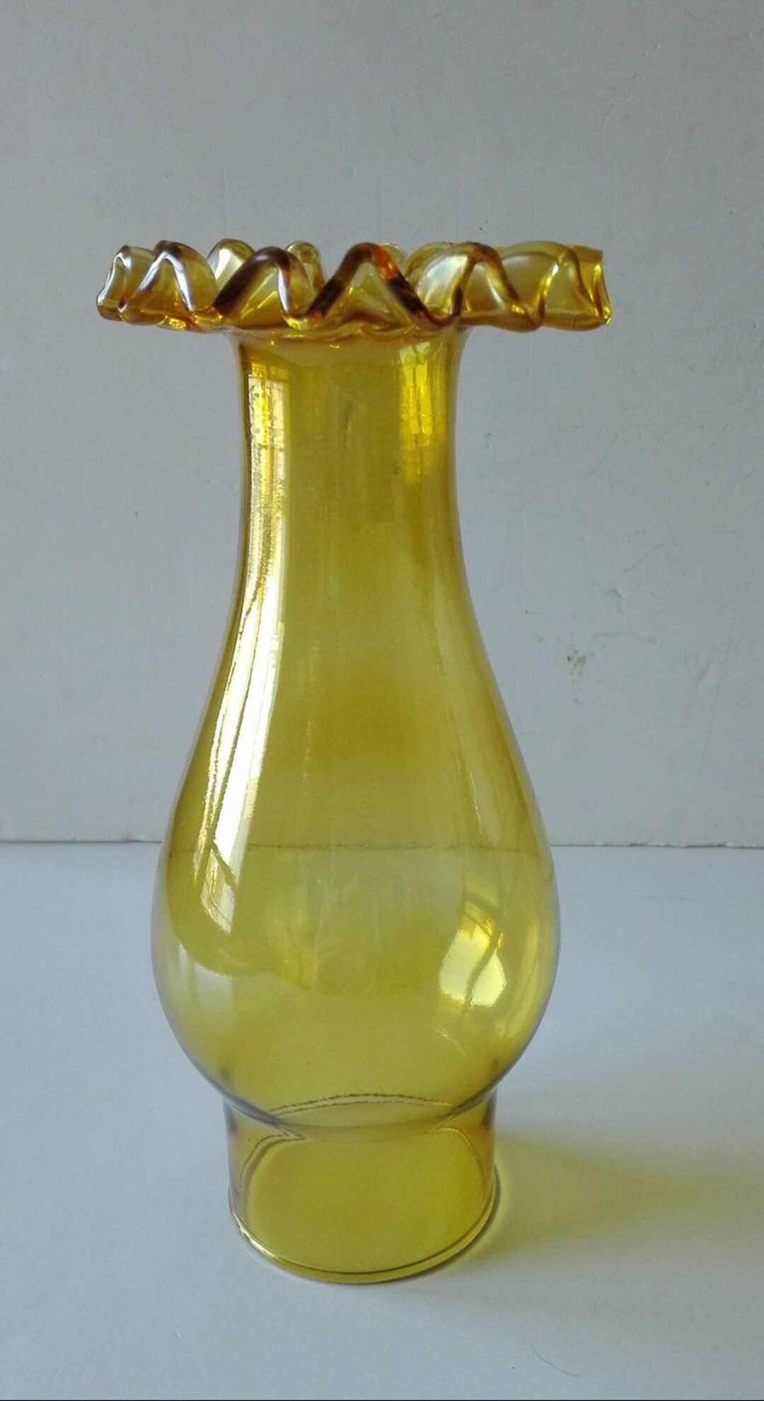AMBER Glass Frill Top Chimney Electric / Oil Lamps (2 1/2" Fitter) - Etsy
