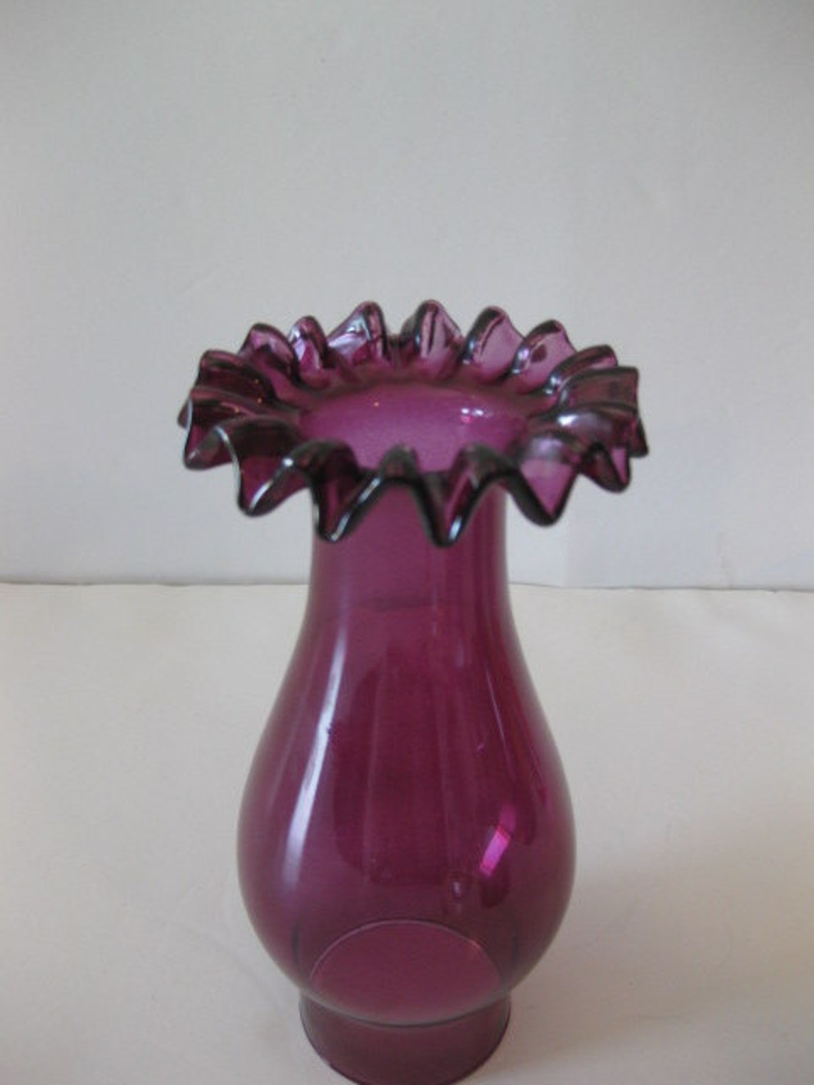 AMETHYST Glass Frilled Top Chimney for Oil / Electric Lamps - Etsy