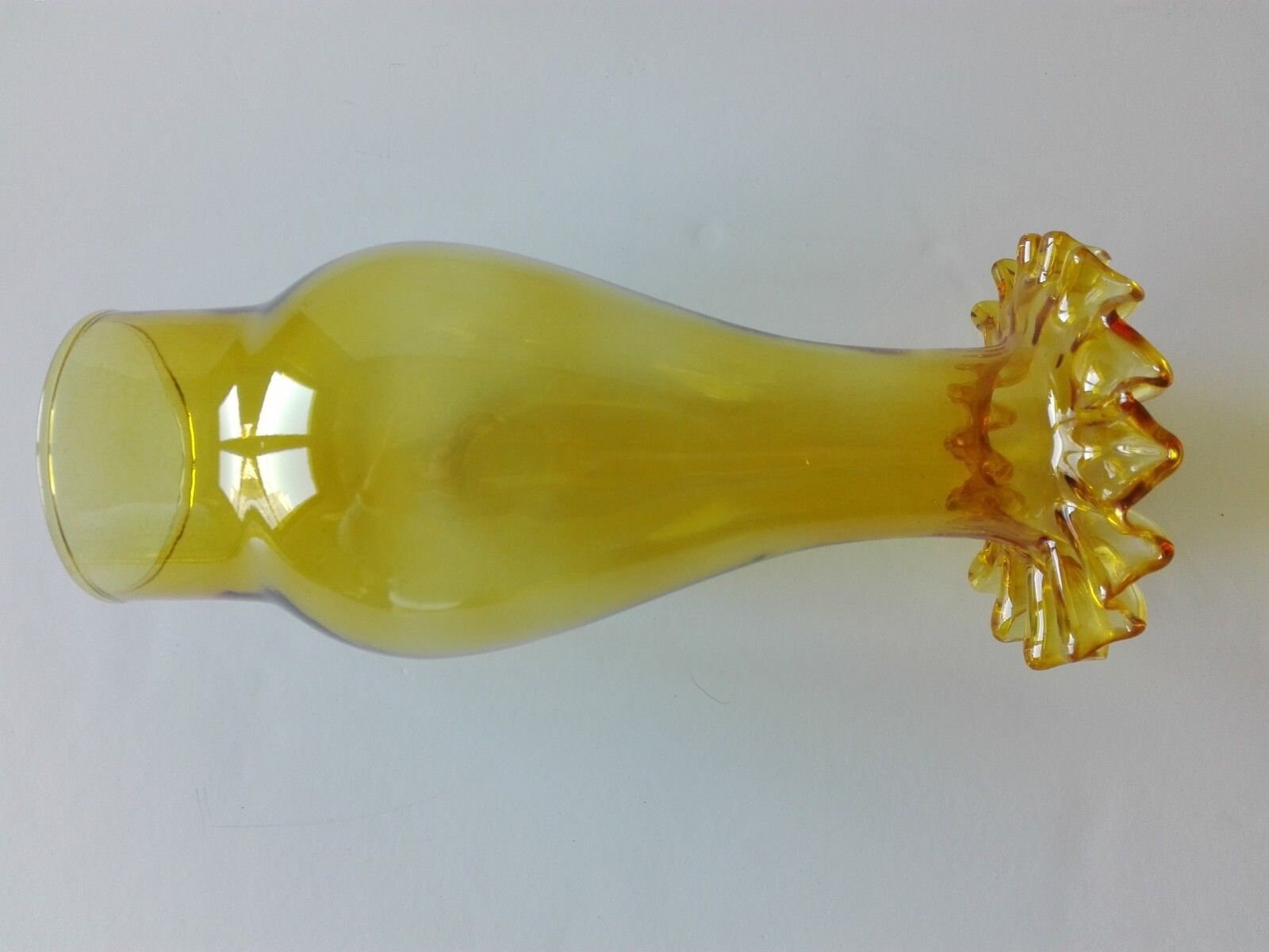 AMBER Glass frill top chimney Electric / Oil lamps 2 | Etsy