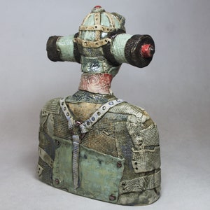Steampunk Sculpture Bust Ceramic Sculpture Handmade - Etsy