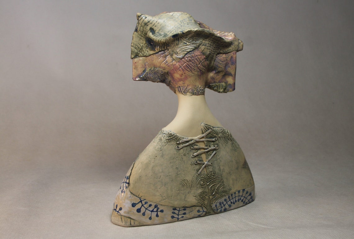 Ceramic Sculpture A Woman's Bust Unique Sculpture - Etsy