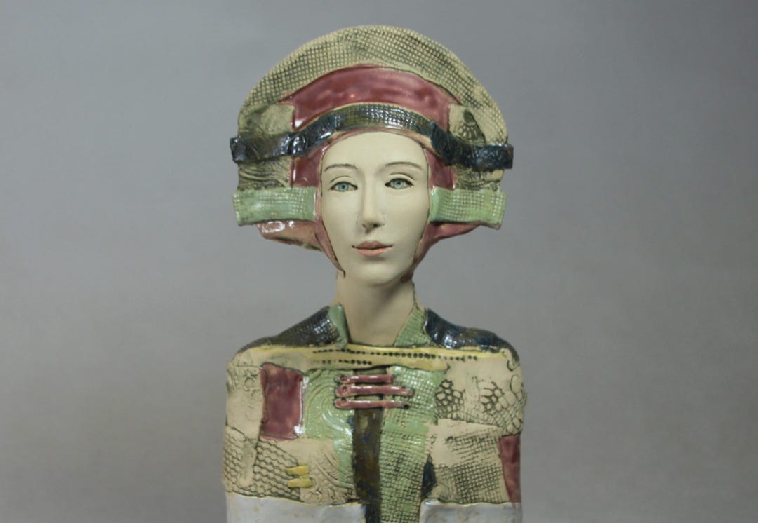 Sculpture Bust, Female Ceramic Sculpture, Unique Ceramic Sculpture ...