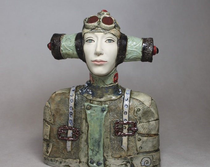 Steampunk , Sculpture Bust , Ceramic Sculpture , Handmade Sculpture ...