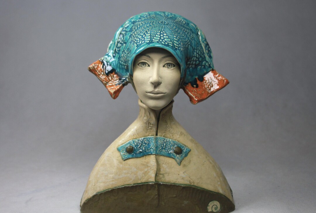 Sculpture Bust, Female Ceramic Sculpture, Unique Ceramic Sculpture ...