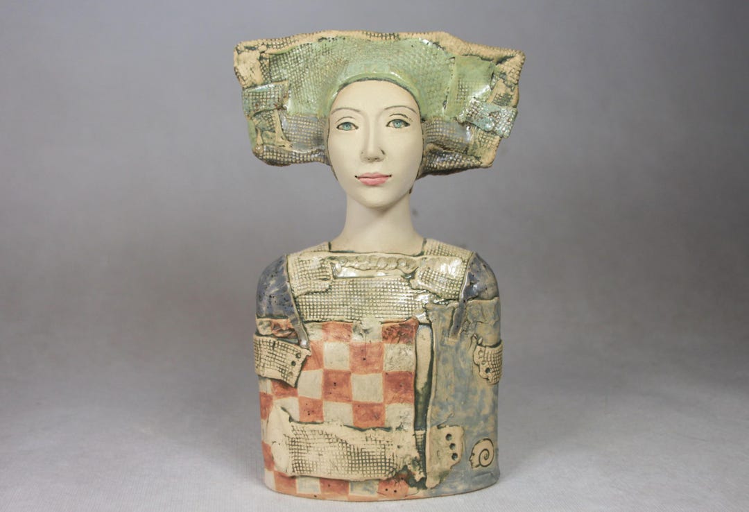 Female Ceramic Sculpture , Handmade Sculpture Bust , Sculpture ...
