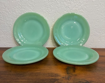 Vintage Set of 4 1950's Fire King Jadeite Restaurant Ware 9" Dinner ...