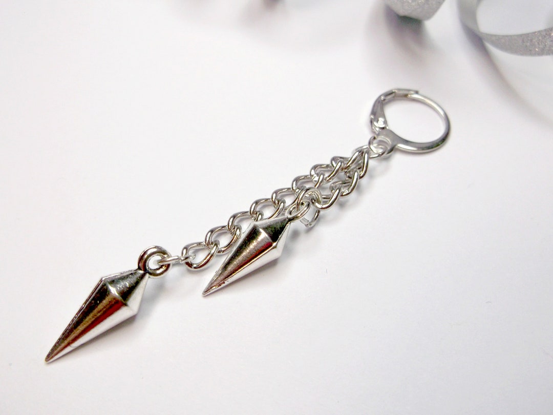 Double Spike Dangle Statement Earring Silver Spike Dangle Mood Spike ...