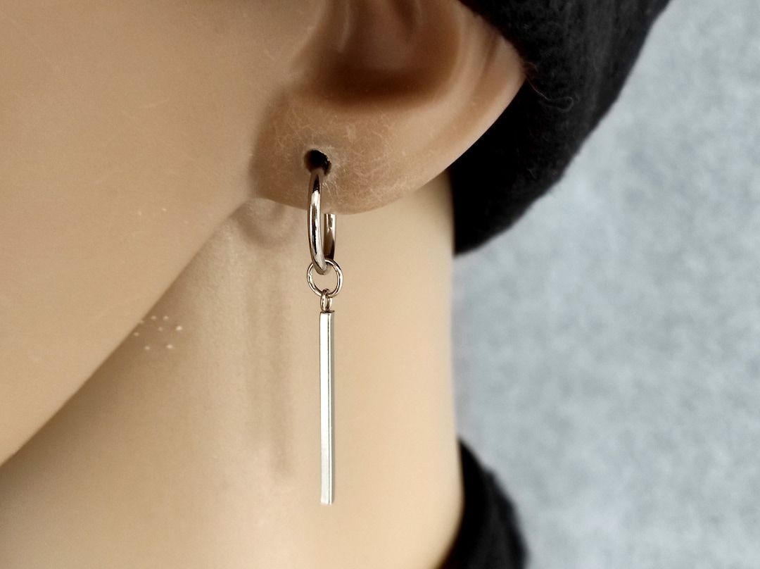 One Stick Clip-on, Steel Stick Clip-on, Non Pierced, Metal Bar Dangle ...