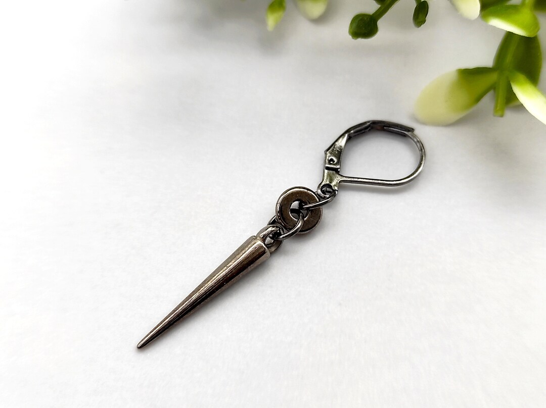 Gunmetal Spike Dangle, Gunmetal Spike Men, Acrylic Spike Dangle, One ...