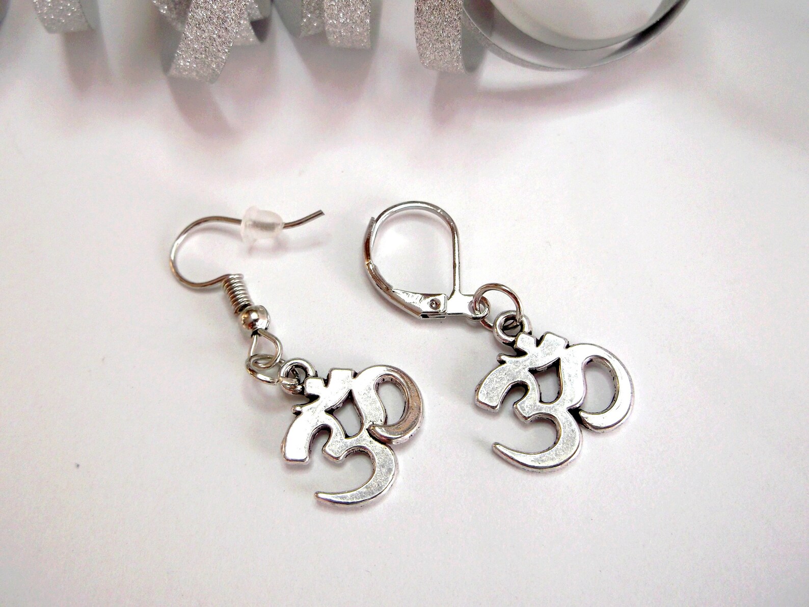 Silver Aum Earring Om Dangle Ohm Earring Men Om Yoga Zen Yoga Etsy
