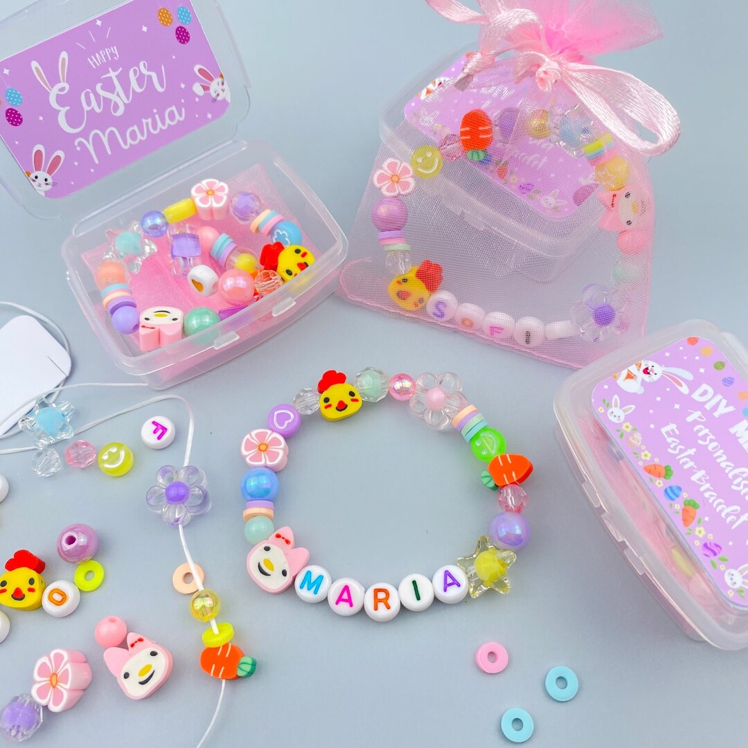 Personalized Easter Bracelet Making Craft Kit Easter Gift for Girl DIY ...