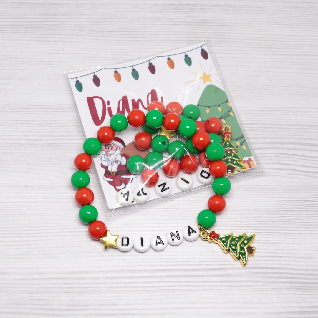 DIY Christmas Name Bracelet Christmas Making Jewelry Craft Kit Stocking ...