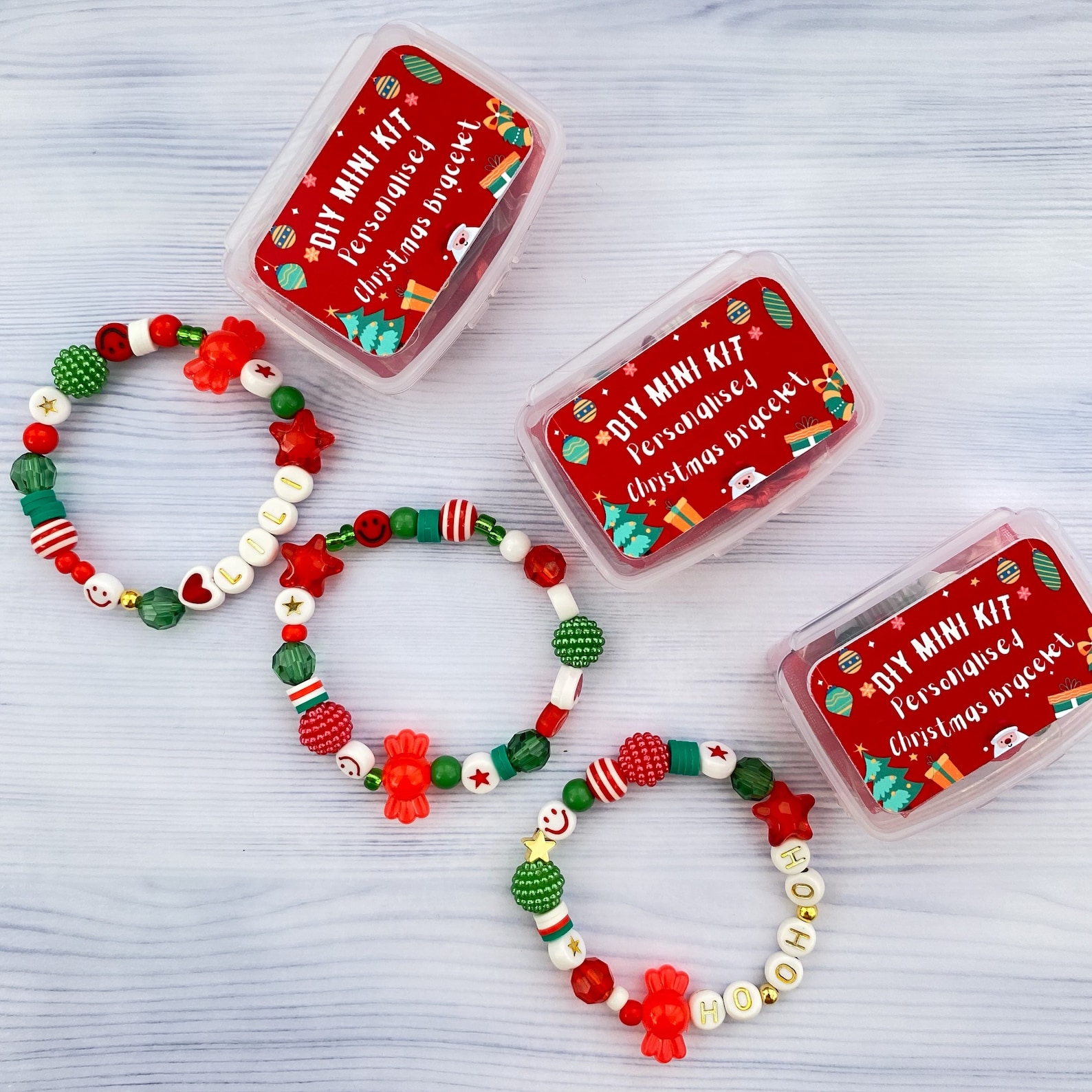 Personalized Christmas Bracelet Making Craft Kit Christmas - Etsy
