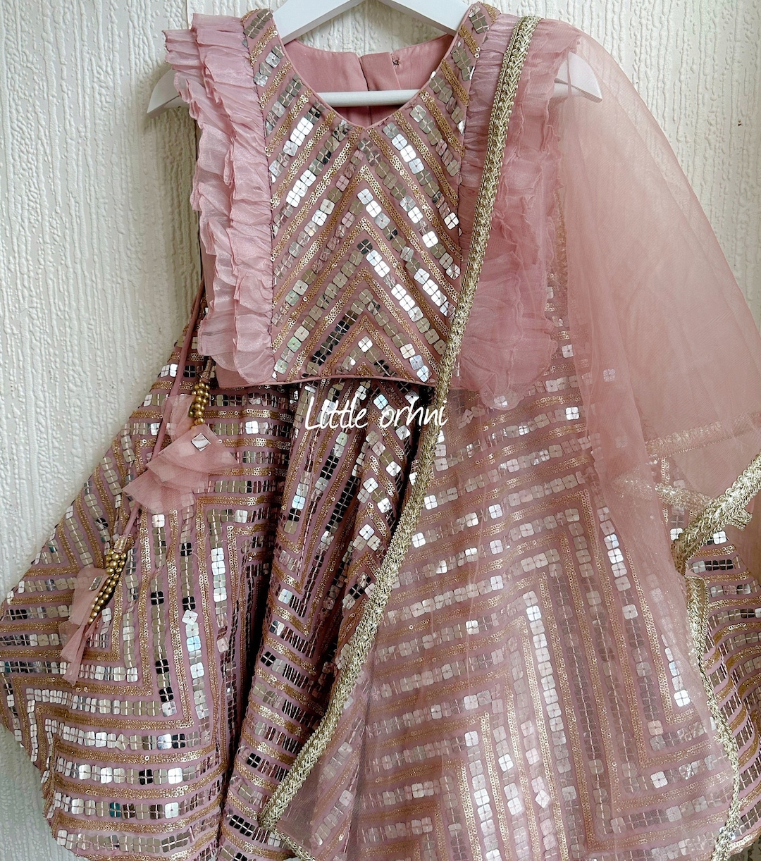 Pink Lehenga With All Over Sequins Embroidery | Baby Indian Wear | Baby ...