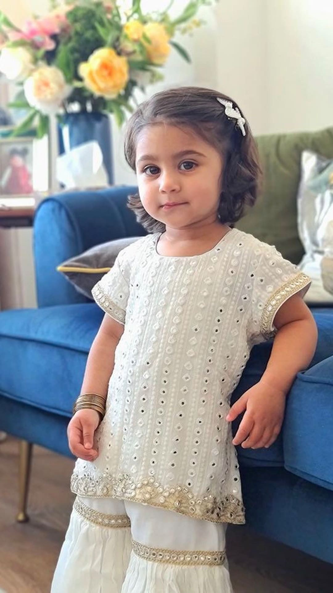 Off White Garara Set | Indian Wedding Dresses | Baby Indian Wear | Kid ...