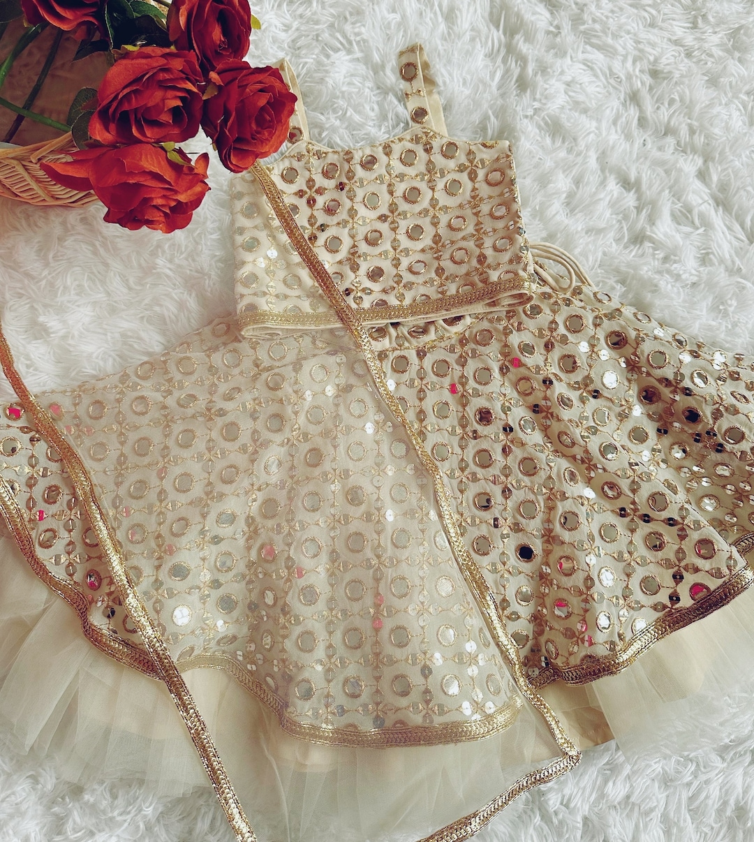 Full Embroidered Heavy Lehenga Choli in White & Gold |lehenga With Hand ...