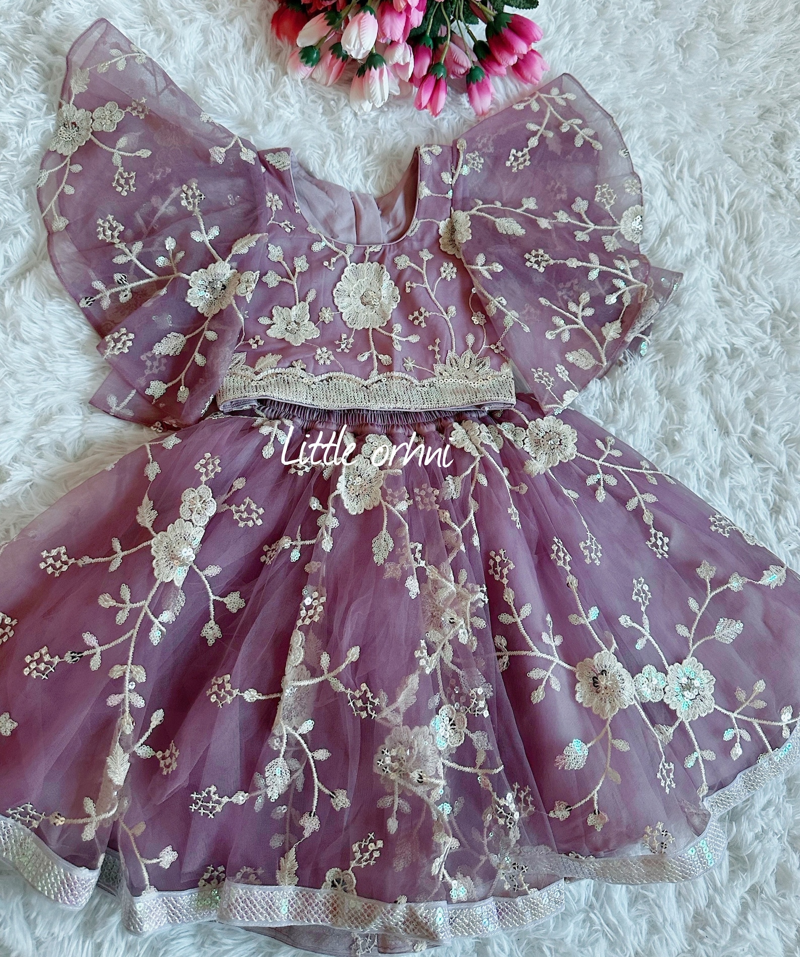 Baby Lehenga Choli in French Lilac |toddler Eid Dress | Traditional ...