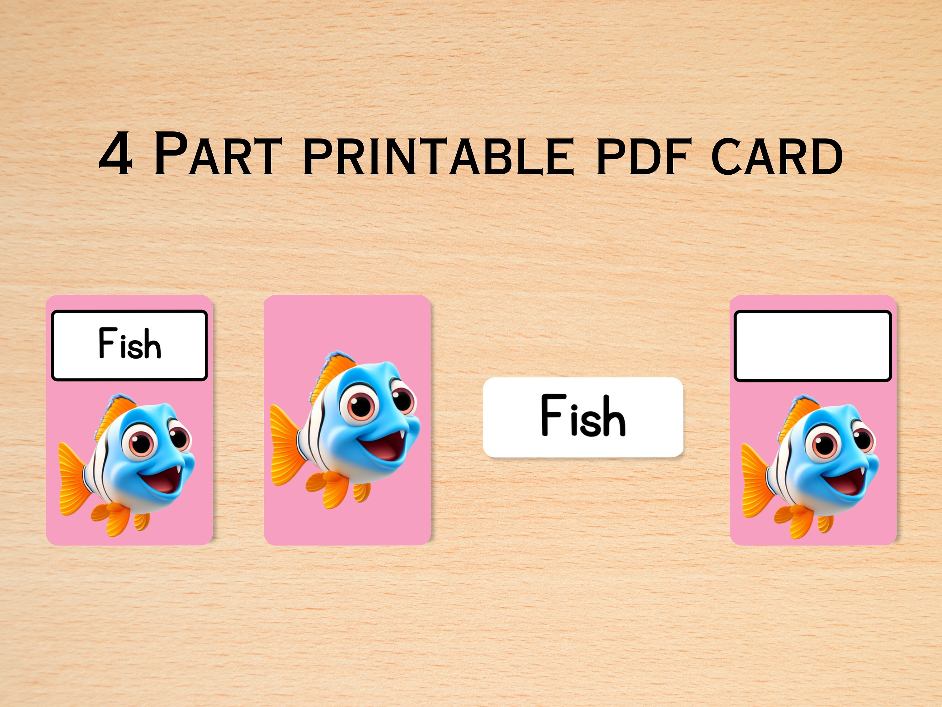 OCEAN ANIMALS Flashcards Montessori Educational Pre-school Printable ...