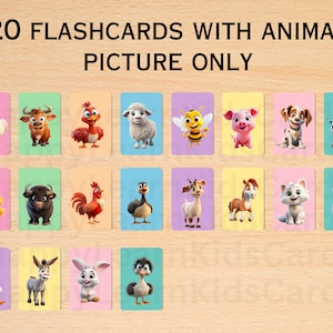 Farm Animals Montessori Flashcards - Educational Preschool Printable ...