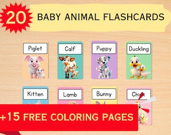 Farm Animals Montessori Flashcards - Educational Preschool Printable ...