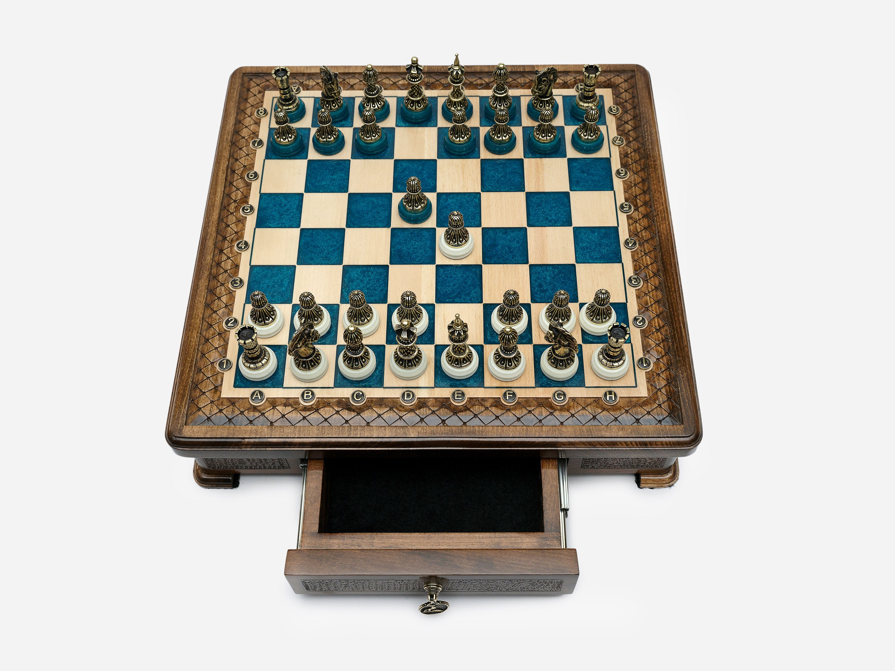 Handle Chess, Luxury and Blue Epoxy Chess, Fancy Chess - Etsy